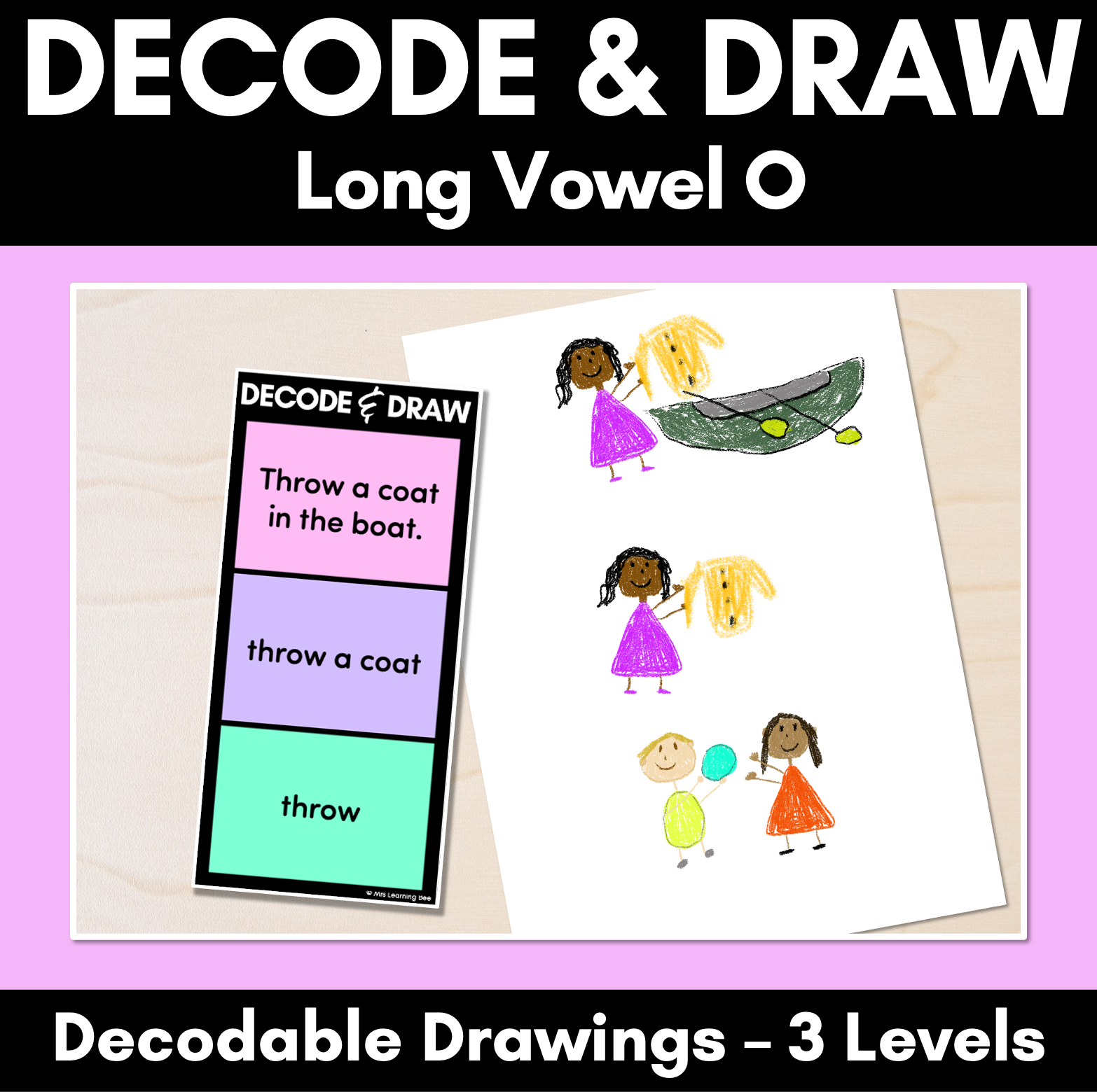 DECODE & DRAW - LONG VOWEL O - Decodable Drawing Phonics Task Cards ...