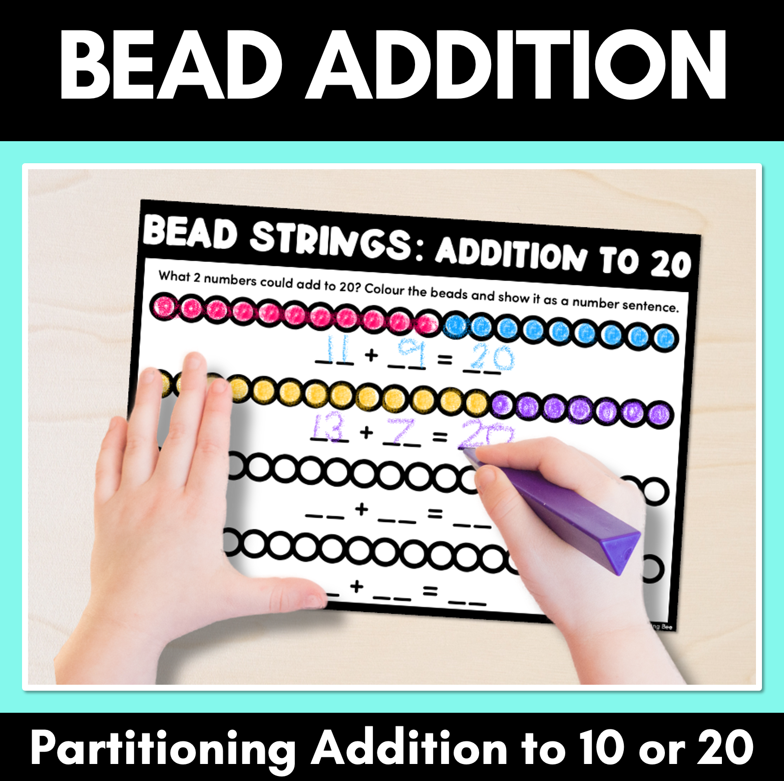 Bead Addition Worksheets - Partitioning Numbers to 10 or 20 - Mrs ...