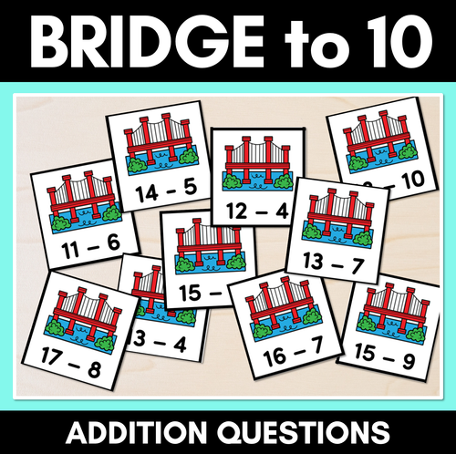 Bridging to 10 Addition Question Task Cards - Mrs Learning Bee