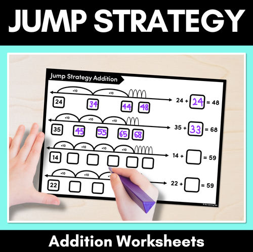Jump Strategy Addition Worksheets - Mrs Learning Bee