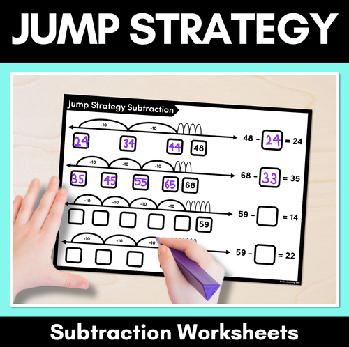 Jump Strategy Subtraction Worksheets - Mrs Learning Bee