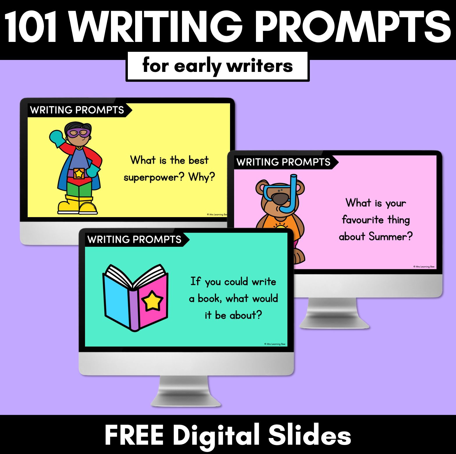 101 Free Kindergarten Writing Prompt Slides - Mrs Learning Bee