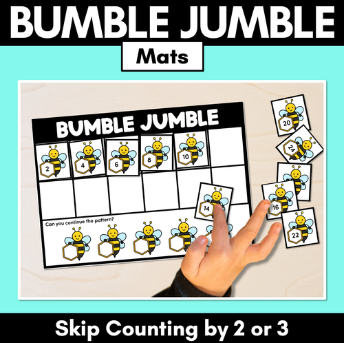 Bumble Jumble Cut & Paste Mats - Skip Counting by 2 or 3 - Mrs Learning Bee