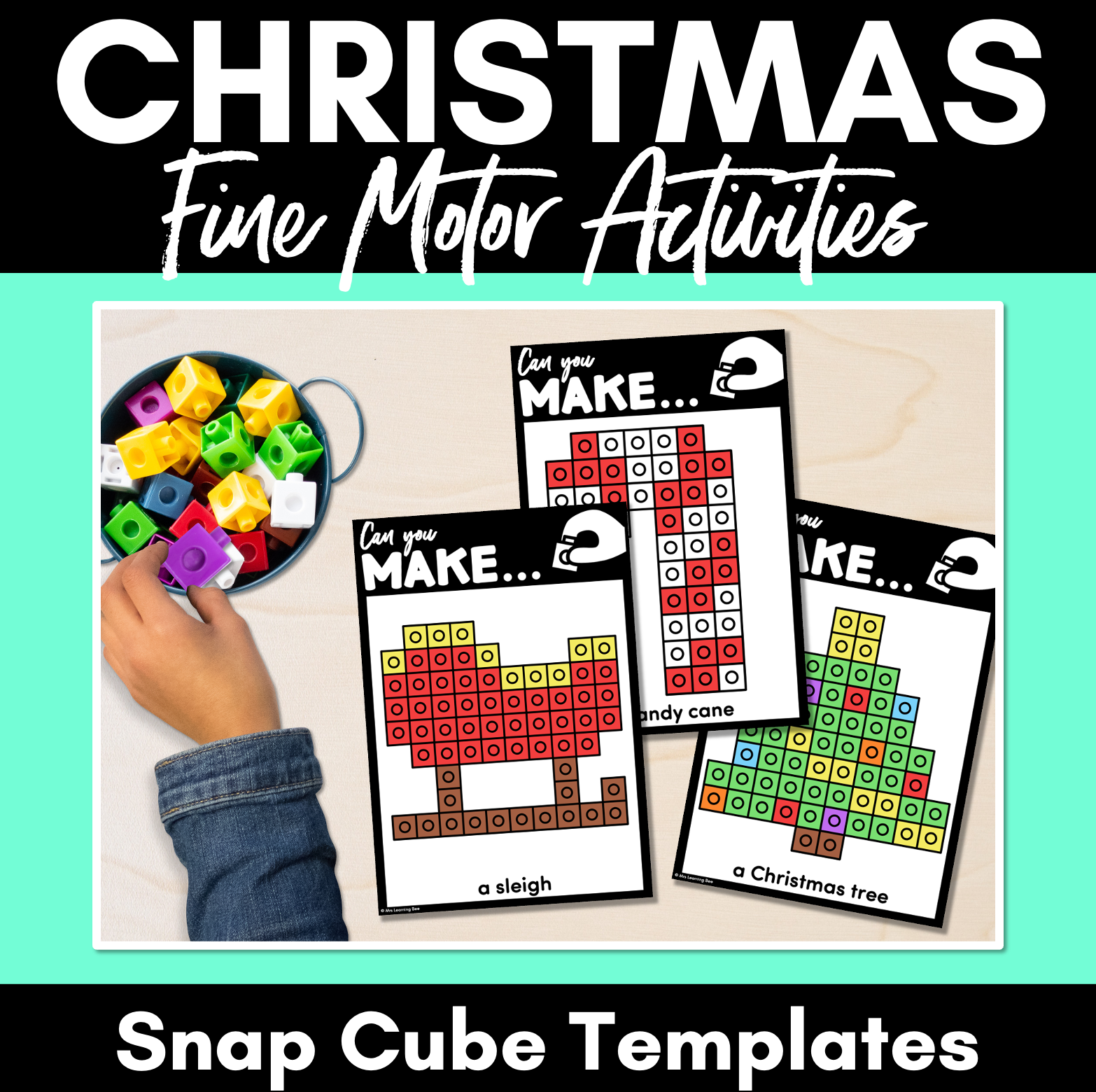Fine Motor Christmas Activities - Snap Cube Cube Templates - Mrs ...