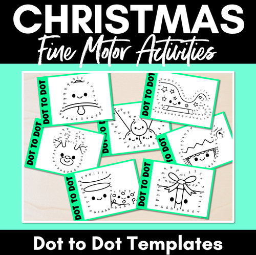 Fine Motor Christmas Activities - Dot to Dot Templates - Mrs Learning Bee