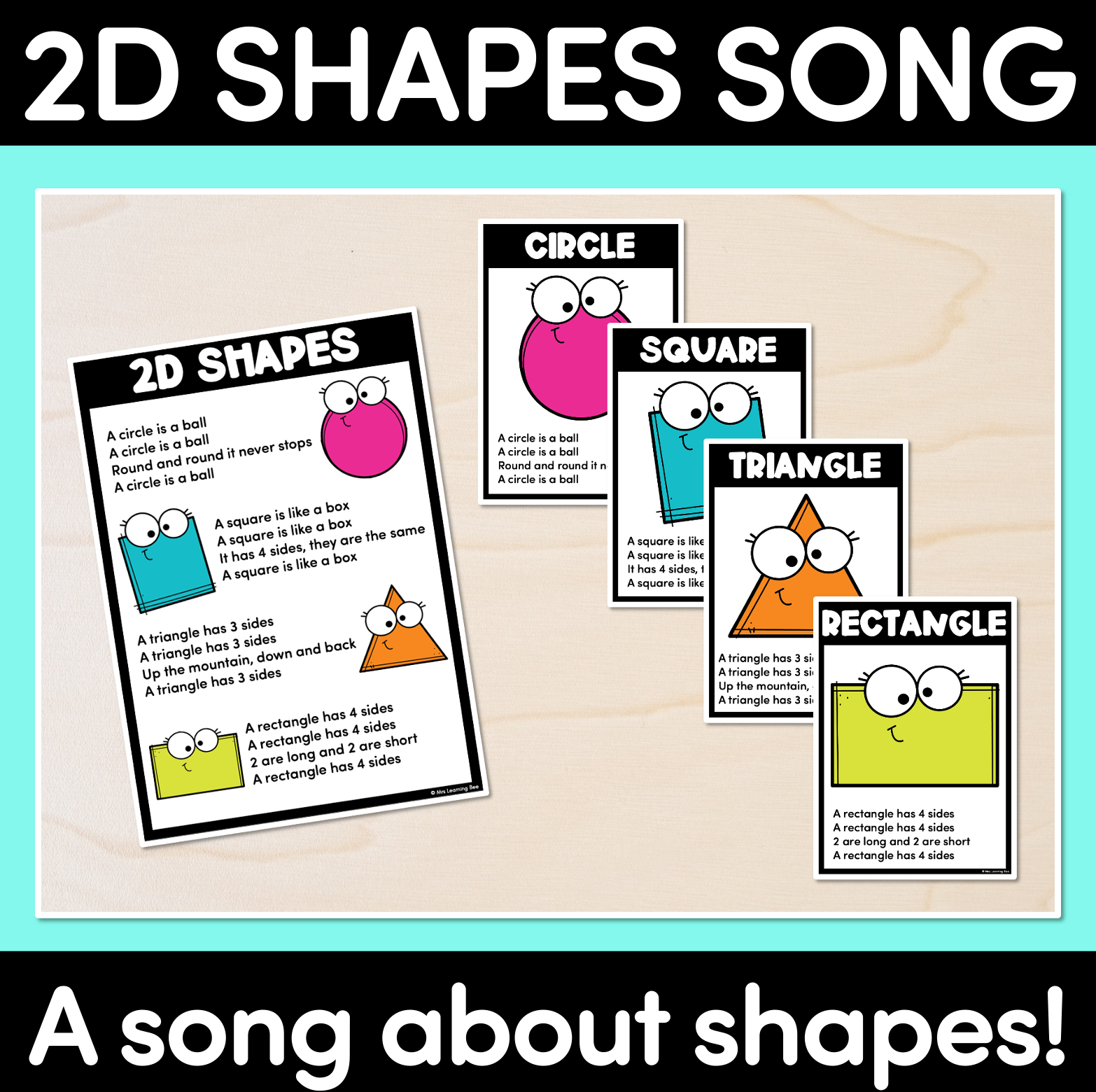 2D Shapes Song Posters - Mrs Learning Bee