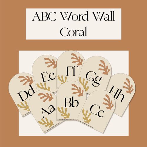 ABC Word Wall Coral - Mrs Learning Bee