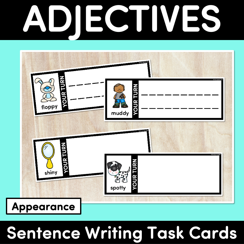 Adjectives Task Cards- How things LOOK - Mrs Learning Bee