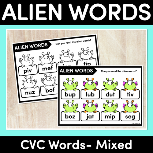 Alien Words CVC Mixed - Mrs Learning Bee