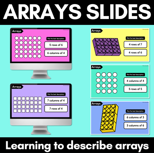 Arrays Slides - learning to describe arrays - Mrs Learning Bee