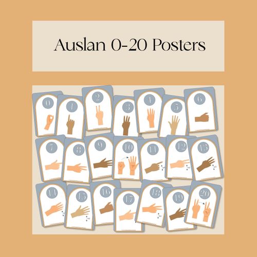 Auslan Numbers 0-20 Posters - Mrs Learning Bee