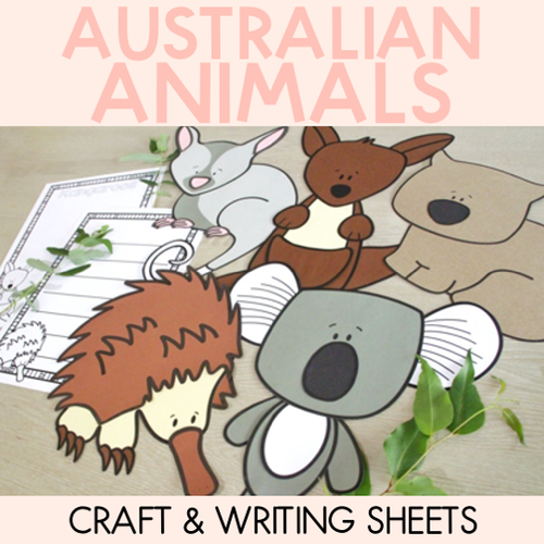 Australian Animals Craft and Writing Sheets - Mrs Learning Bee