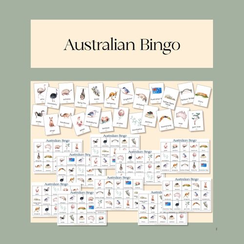 Australian Bingo - Mrs Learning Bee