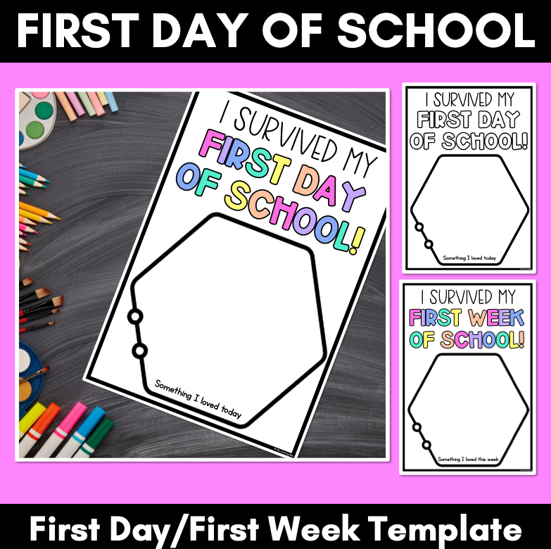 I SURVIVED MY FIRST DAY or WEEK - Back to School Templates - Mrs ...