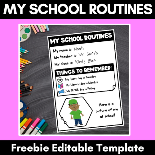 School Routines Handout for Back to School - Editable PowerPoint for ...
