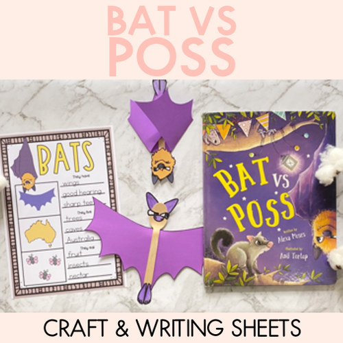 Bat vs. Poss - Craft and Writing Sheets - Book Week 2020 - Mrs Learning Bee