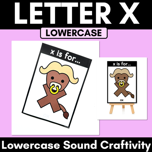 Sound Crafts - LOWERCASE Letter X - X is for Ox - Mrs Learning Bee