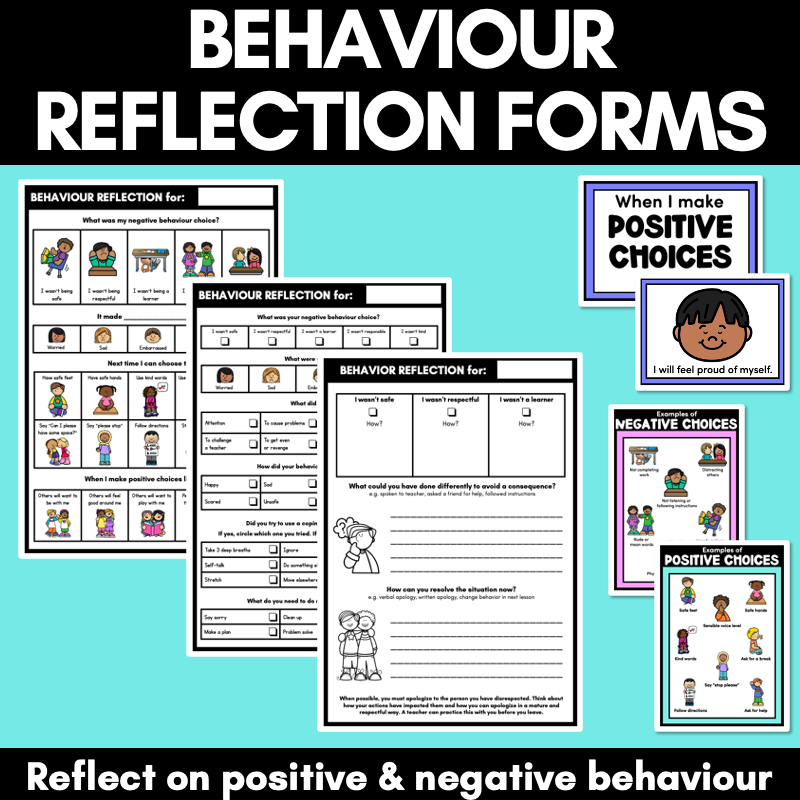 Behaviour Consequence Reflection Forms - Positive & Negative Behaviour ...
