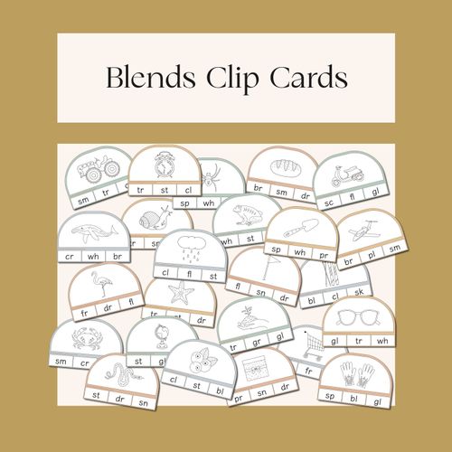 Blends Clip Cards - Mrs Learning Bee