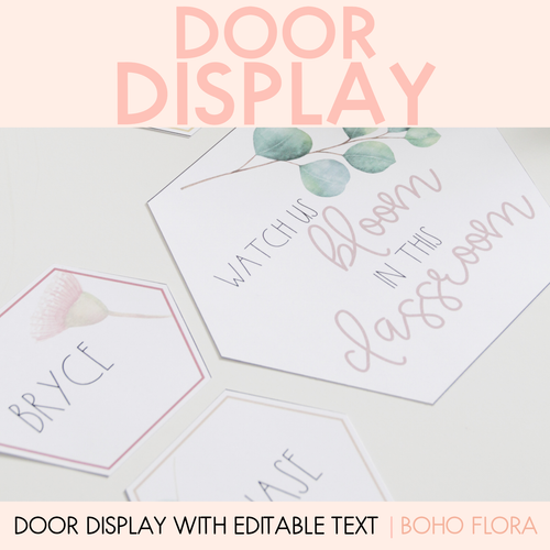 Door Display - Boho Flora - Mrs Learning Bee