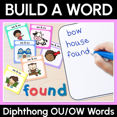DIPHTHONG OW & OU Word Building Cards - Mrs Learning Bee
