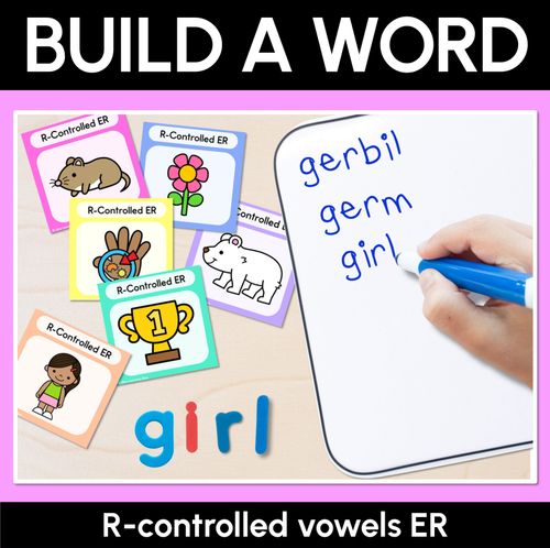 R-Controlled Vowel ER Word Building Cards - Decodable Words