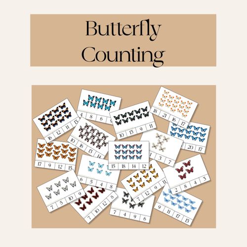Butterfly Counting Cards - Mrs Learning Bee