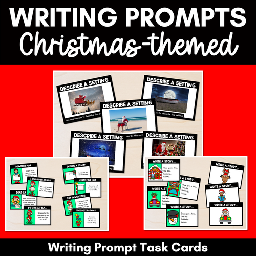 Christmas Writing Prompt Task Cards - Mrs Learning Bee