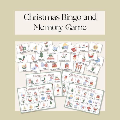 Christmas Bingo and Memory Game - Mrs Learning Bee