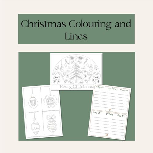 Christmas Colouring and Writing Lines- FREEBIE - Mrs Learning Bee
