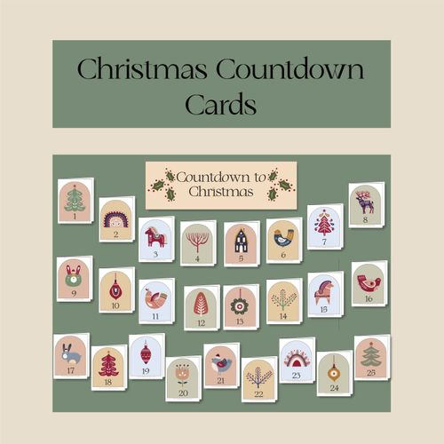 Christmas Countdown Cards - Mrs Learning Bee