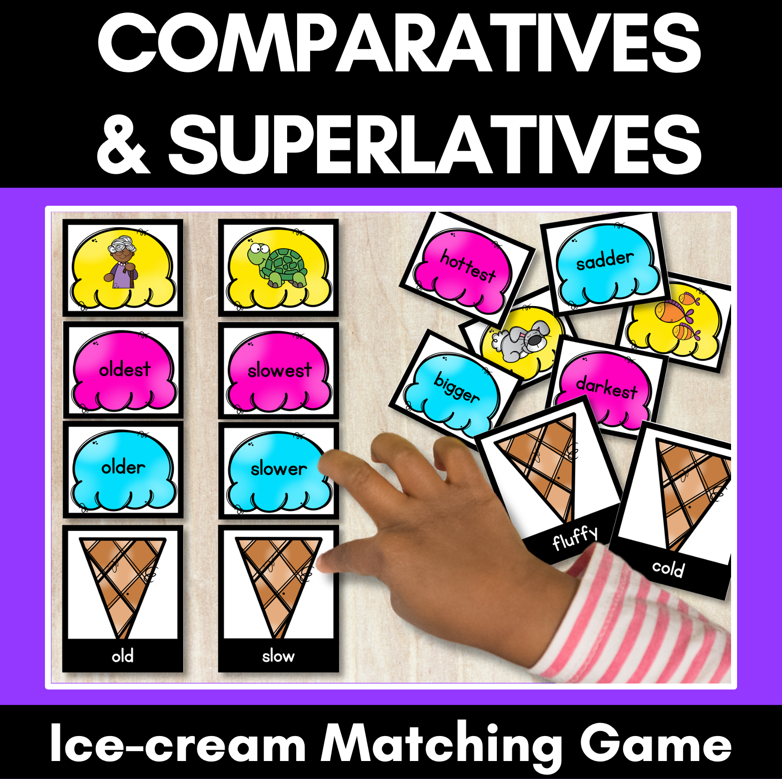 Superlative and Comparative Adjectives Matching Game - Mrs Learning Bee