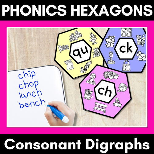 Consonant Digraph Words Phonics Activity - Phonics Hexagons - Mrs ...