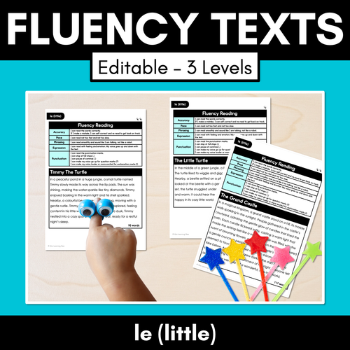 Editable Differentiated Decodable Fluency Texts - le (little)