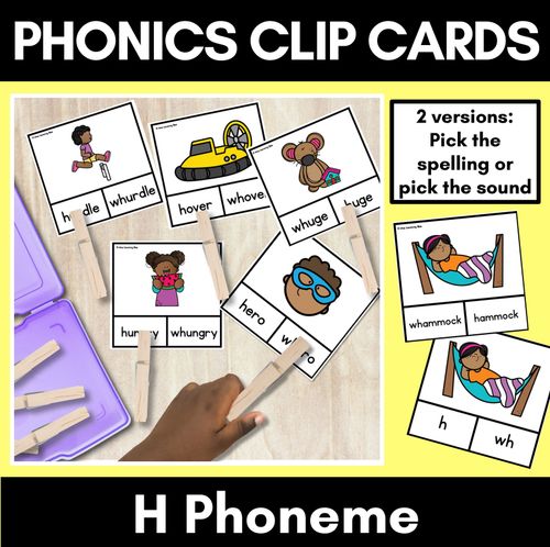 Consonant Phoneme H Clip Cards - Consonant Sounds Phonics Game