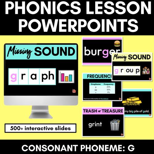 Consonant Sound G PowerPoint - G GG - Mrs Learning Bee