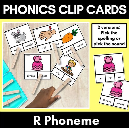 Consonant Phoneme R Clip Cards - R, RR, WR - Consonant Sounds Phonics ...