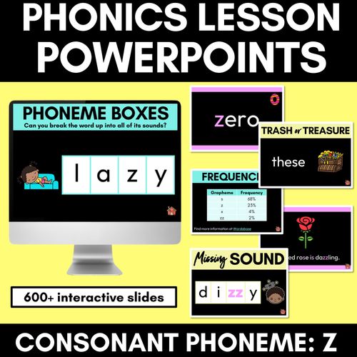 Consonant Sound Z PowerPoint - Mrs Learning Bee