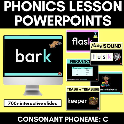 Consonant Sound C PowerPoint - C K CK - Mrs Learning Bee