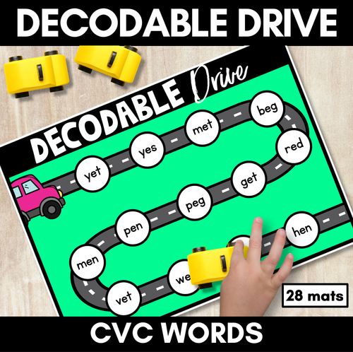 CVC WORD BLENDING MATS - Phonics Fluency Games - Decodable Drive - Mrs ...