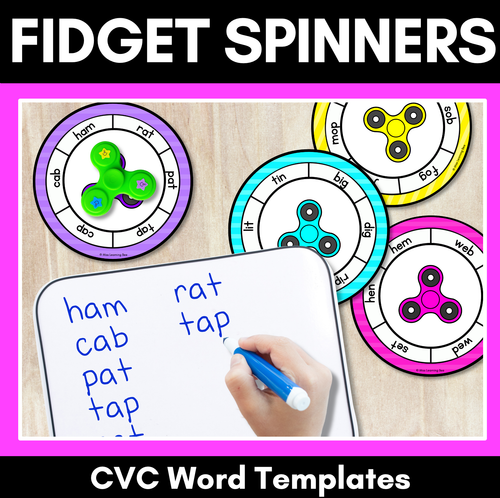 CVC Word Games - Fidget Spinner Templates - Mrs Learning Bee