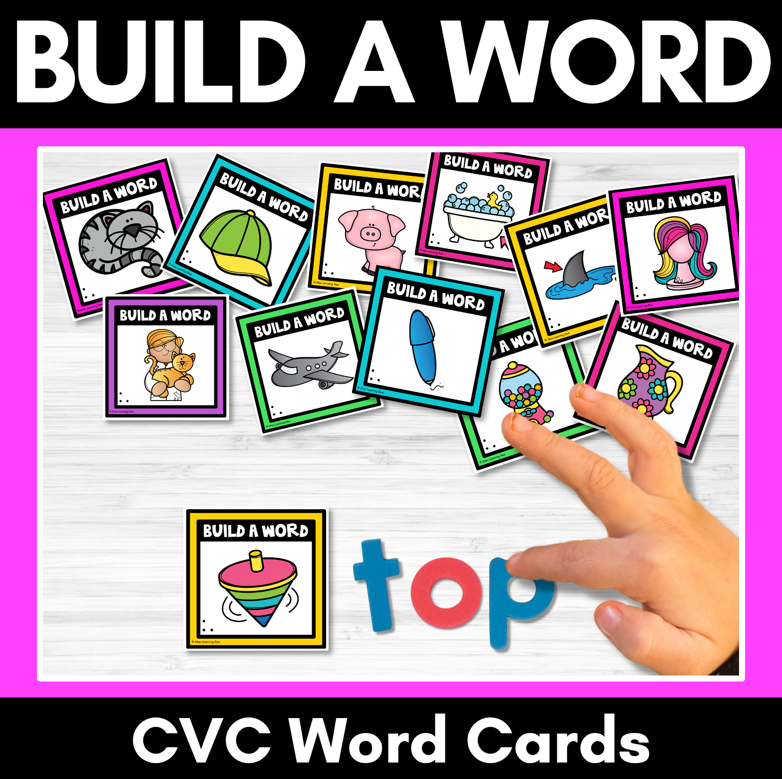 CVC Word Building Cards - Mrs Learning Bee