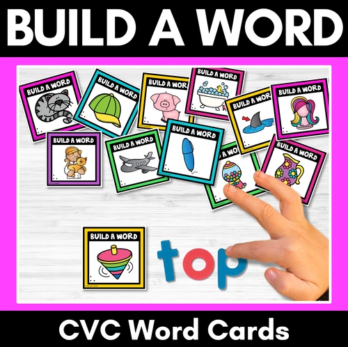 CVC Word Building Cards - Mrs Learning Bee