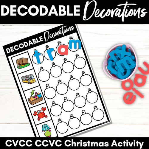 Christmas Phonics Activities - CVCC & CCVC Word Mats - Decodable ...