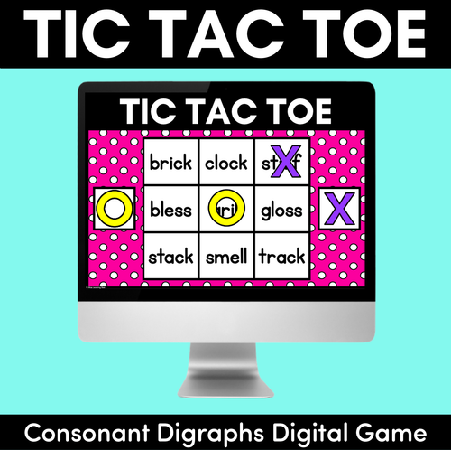 DIGITAL TIC TAC TOE for Consonant Digraphs - Digital Phonics Game for ...
