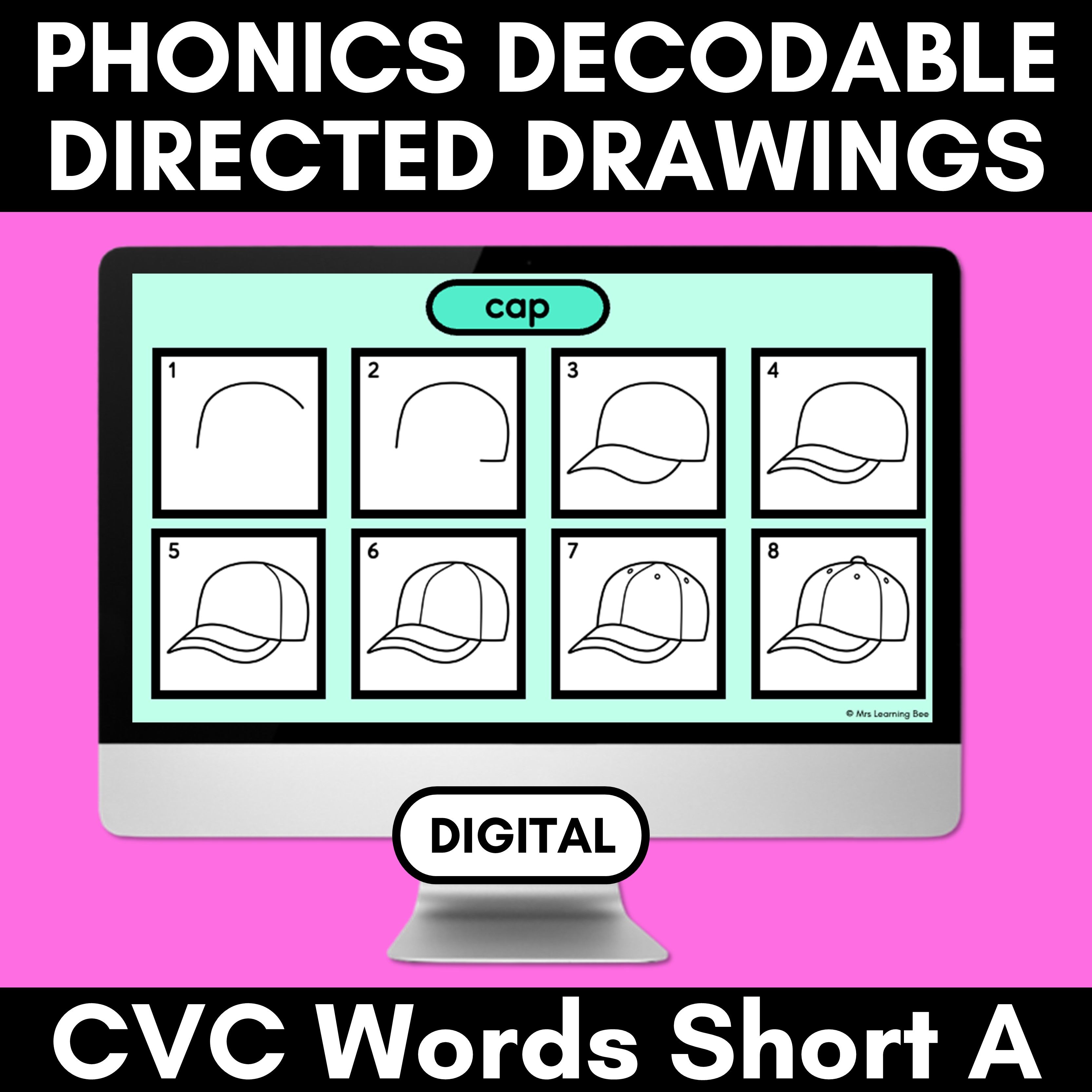 DIGITAL PHONICS DECODABLE DIRECTED DRAWINGS - CVC Words Short A - Mrs ...