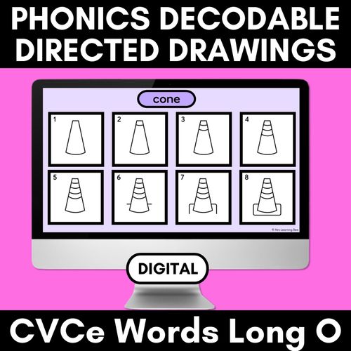 DIGITAL PHONICS DECODABLE DIRECTED DRAWINGS - CVCe Words Long O - Mrs ...