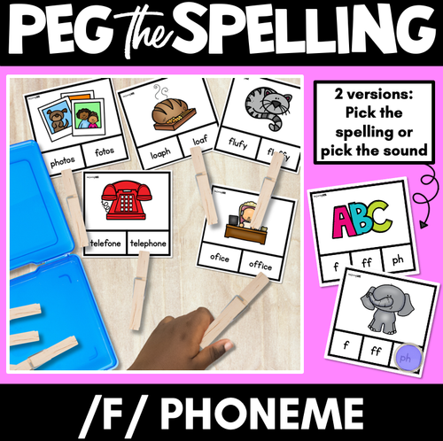 F FF PH CLIP CARDS - Consonant Sounds Phonics Game - Mrs Learning Bee