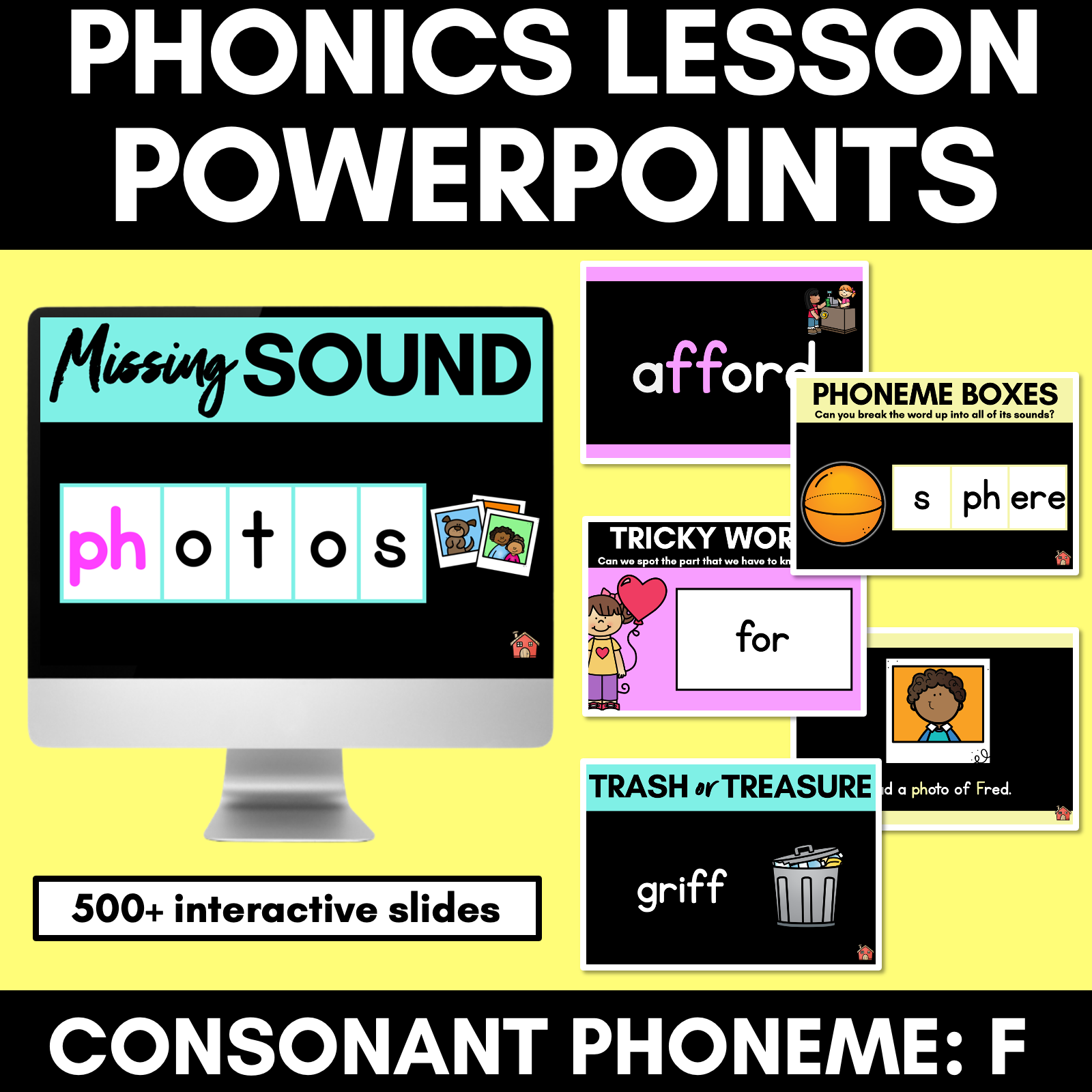 Consonant Sound F PowerPoint - F FF PH - Mrs Learning Bee