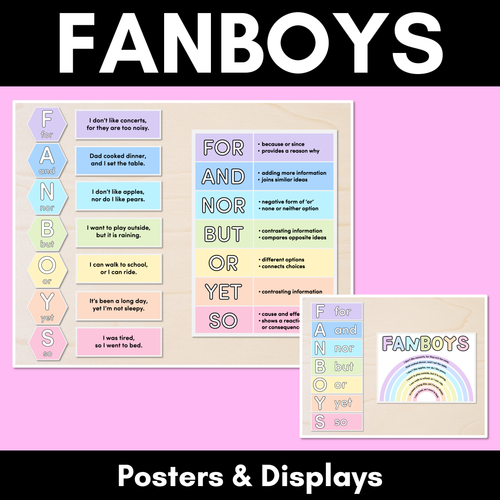 FANBOYS Poster Displays for Coordinating Conjunctions - Mrs Learning Bee